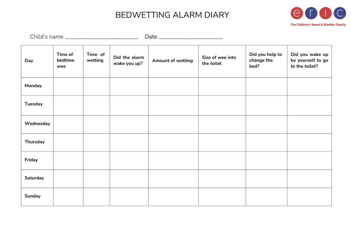 Bedwetting Alarm Diary - ERIC